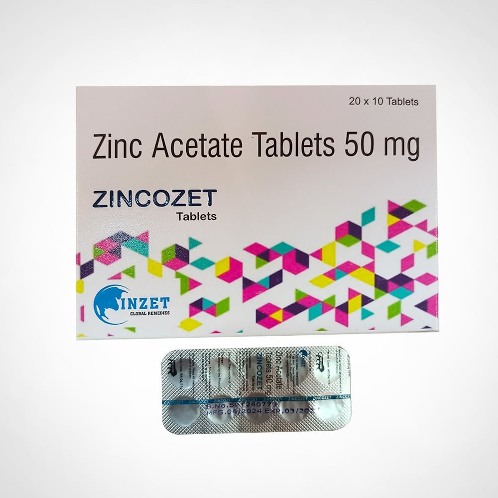 Zincozet | 醋酸锌 Zinc Acetate Tablets 50mg - 20x10 200 Pills | Inzet ...